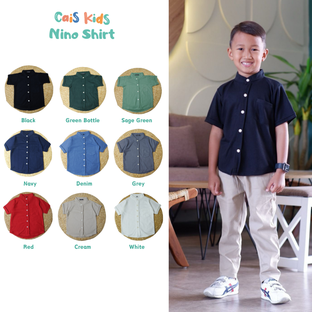 Jual Cais Kids Kemeja Nino lengan pendek kerah sianghai koko ciangi ...