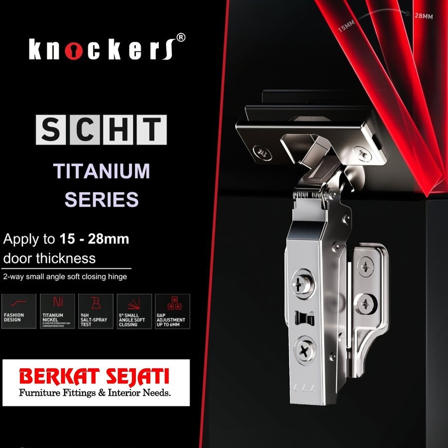 Jual Engsel Sendok Knockers TITANIUM SCHT Engsel Lemari Slowmotion Slow ...