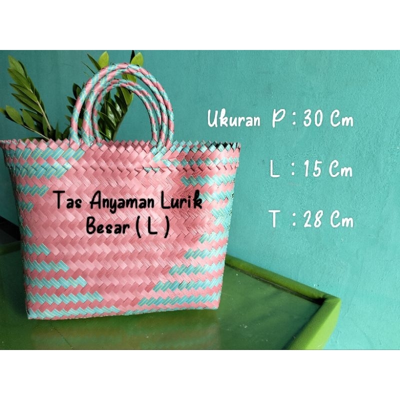 Jual Tas Anyaman Lurik Jumbo/besar/ L ( ukuran P:30, L :15, T: 20 ...