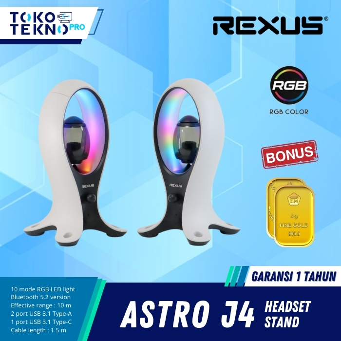Jual Rexus J4 Astro Headset Stand Speaker Wireless RGB | Shopee Indonesia