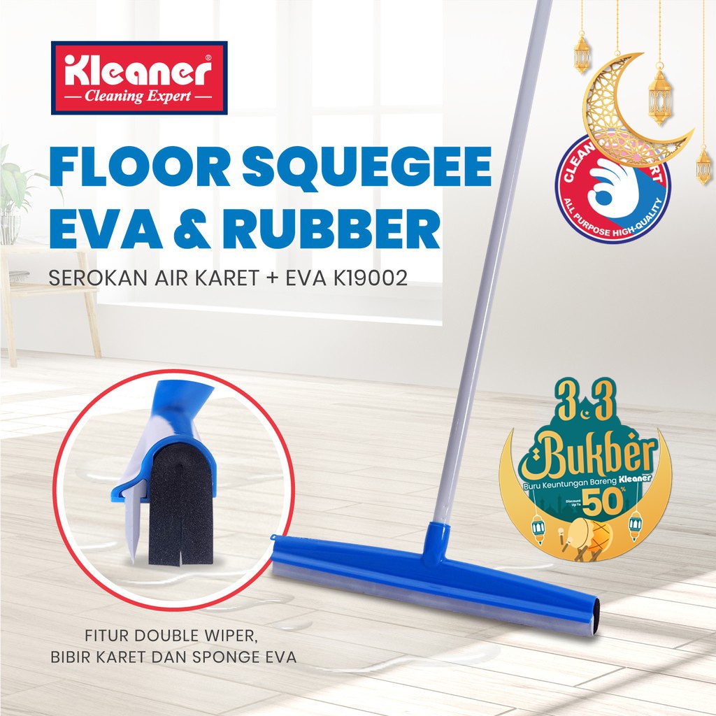 Jual Kleaner Serokan Air Karet Double Wiper Sponge EVA Floor Squegee Pembersih Lantai K19002 ...