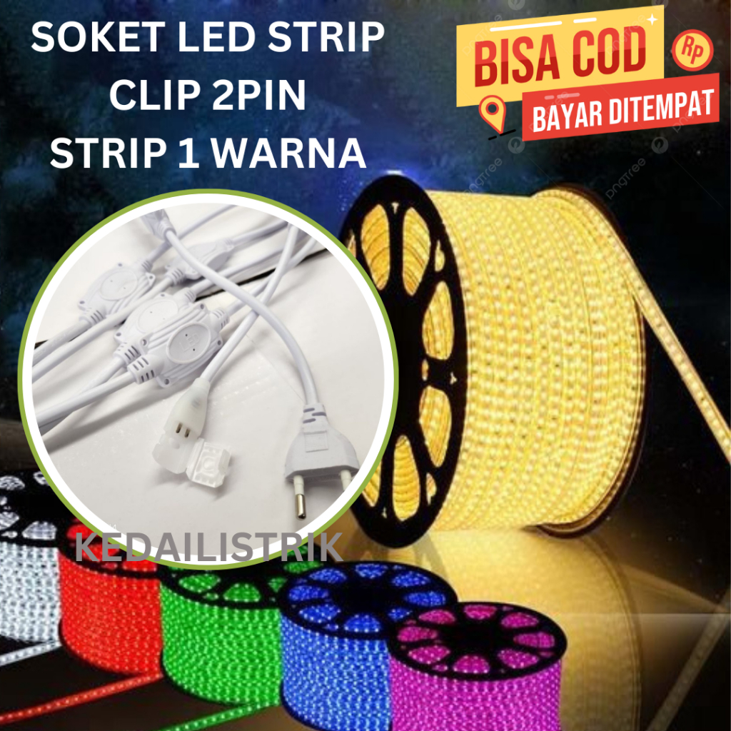 Jual Soket Lampu LED Strip model clip / konektor led strip | Shopee ...