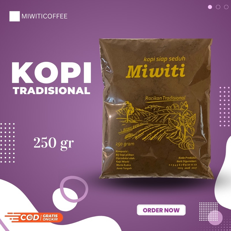 Jual MIWITI COFFEE || kopi muria kopi tradisonal kopi robusta 250 gr ...