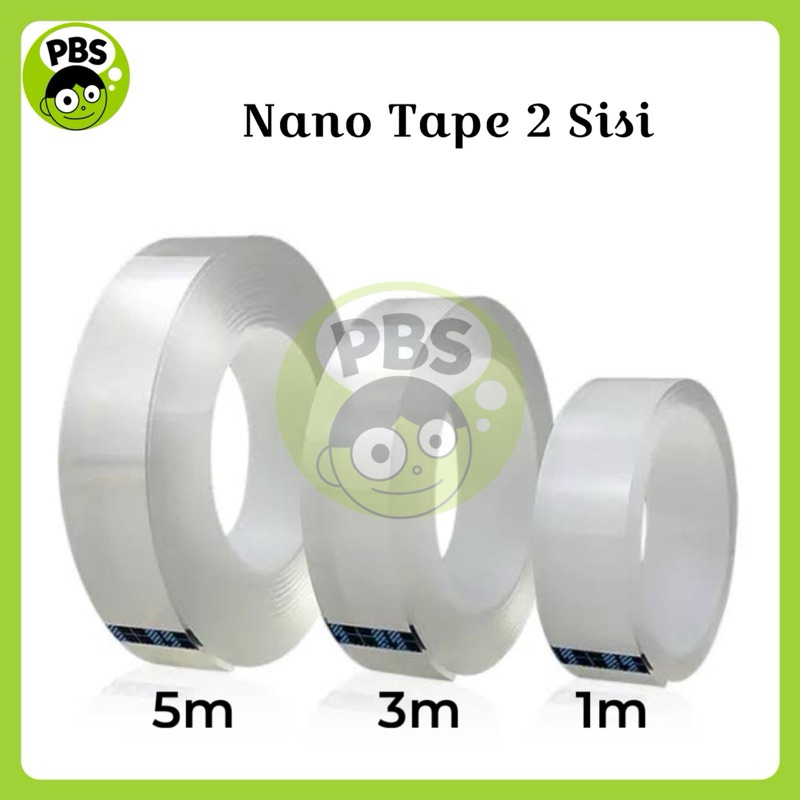 Jual PBS - Nano Double Tape Transparan Ukuran Lebar 2cm x Panjang 1 ...