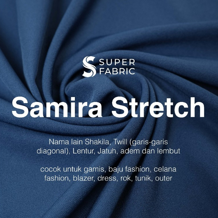 Jual 0.5 meter Bahan Kain Samira Stretch Shakila Sakila Premium Bahan ...