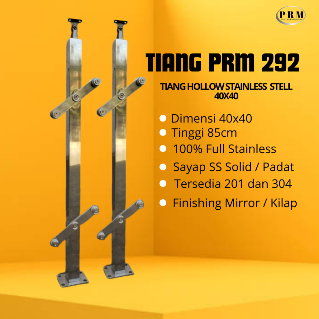 Jual Tiang Railing Tangga Kaca Hollow Stainless minimalis SS 304 ...
