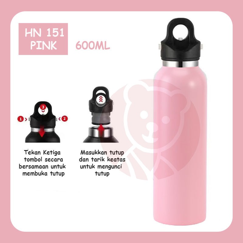 Jual Heenoor Botol Termos Hiking Oudoor Sports Simple Modis Fashionable Vacuum Insulated Tahan ...