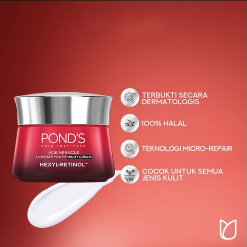 Jual Ponds Age Miracle Hexil-Retinol Ultimate Youth Glow 9 gram ...