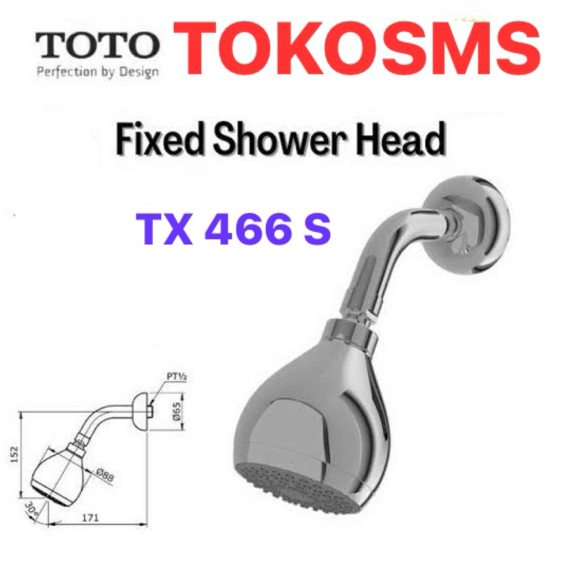 Jual wall shower fix head TOTO TX466S sower tanam toto tx 466 s | Shopee Indonesia