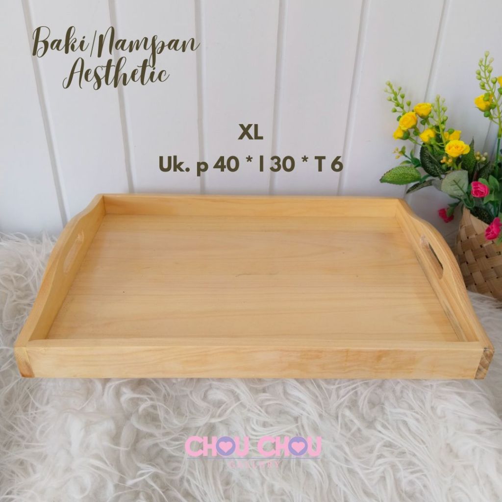Jual Baki/Nampan Aesthetic bahan Kayu Jati & Kayu Pinus Uk. XL | Shopee ...