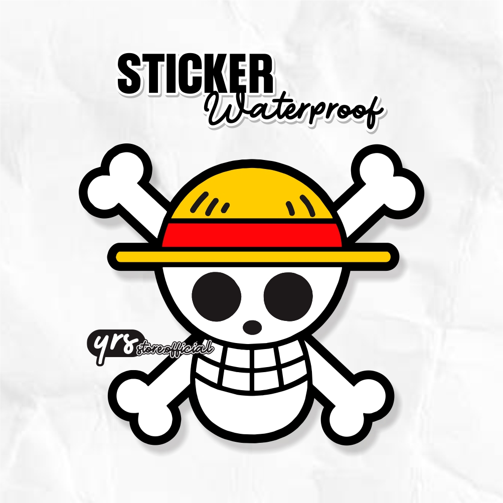 Jual Sticker Anime Lambang Bendera Bajak Laut Monkey D Luffy / Sticker ...