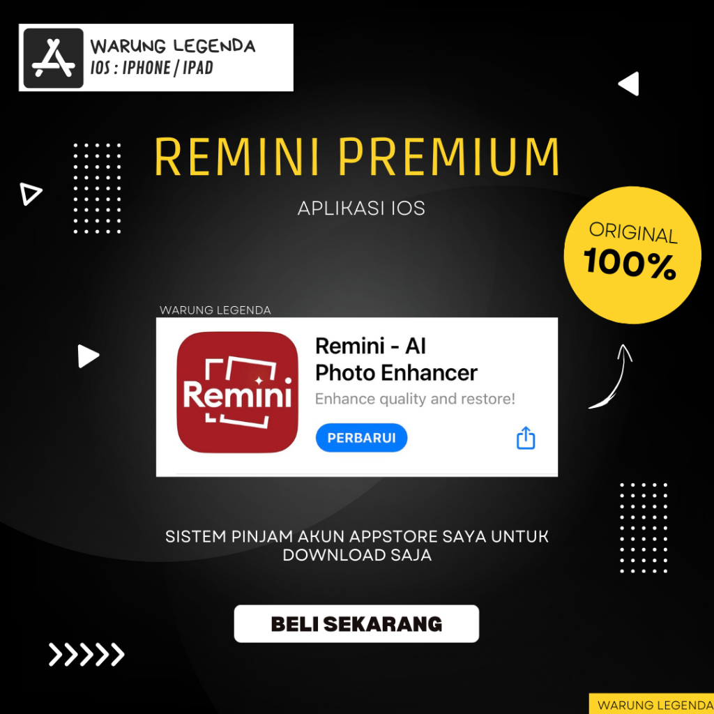 Jual REMINI PRO IOS | REMINI PRO IPAD | REMINI PRO | REMINI PREMIUM ...