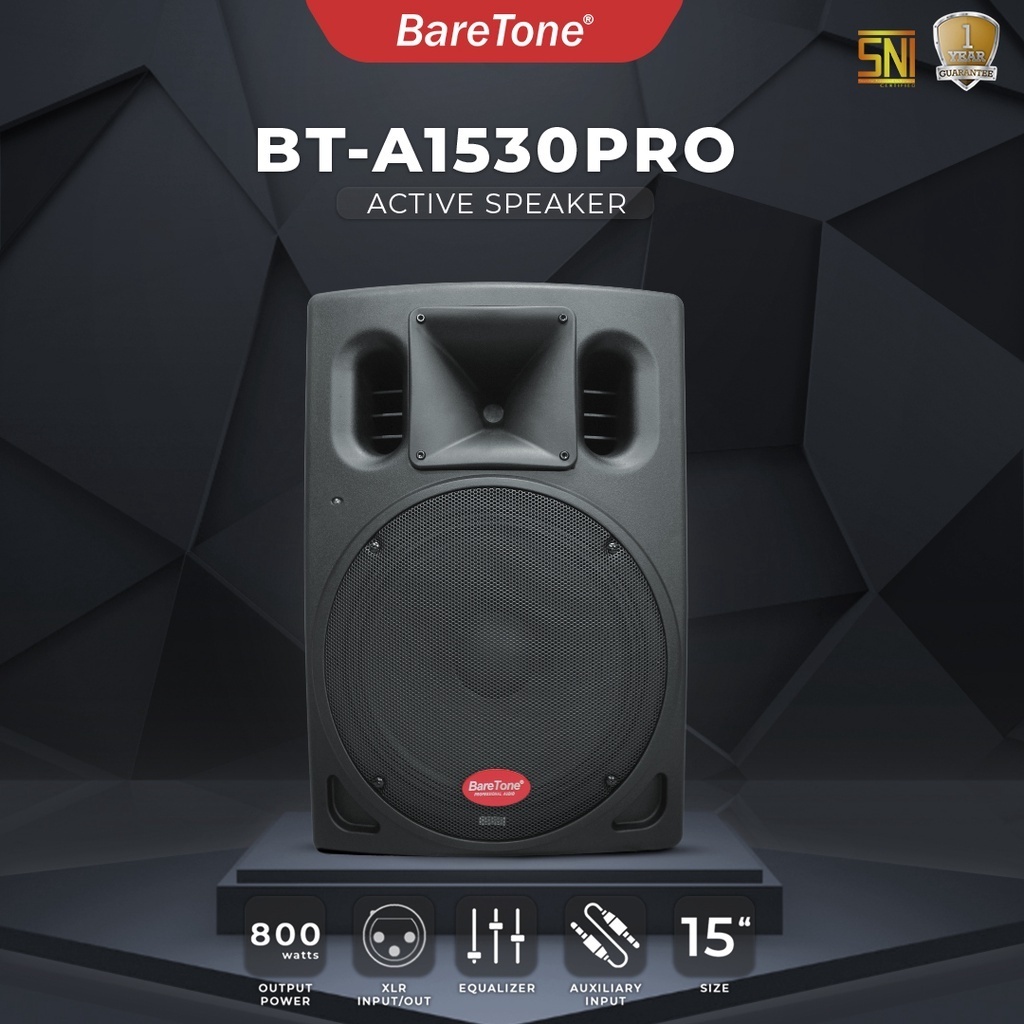 Jual Speaker Aktif 15 Inch RMS 800 Watt Professional BareTone BT-A1530PRO (2unit) | Shopee Indonesia