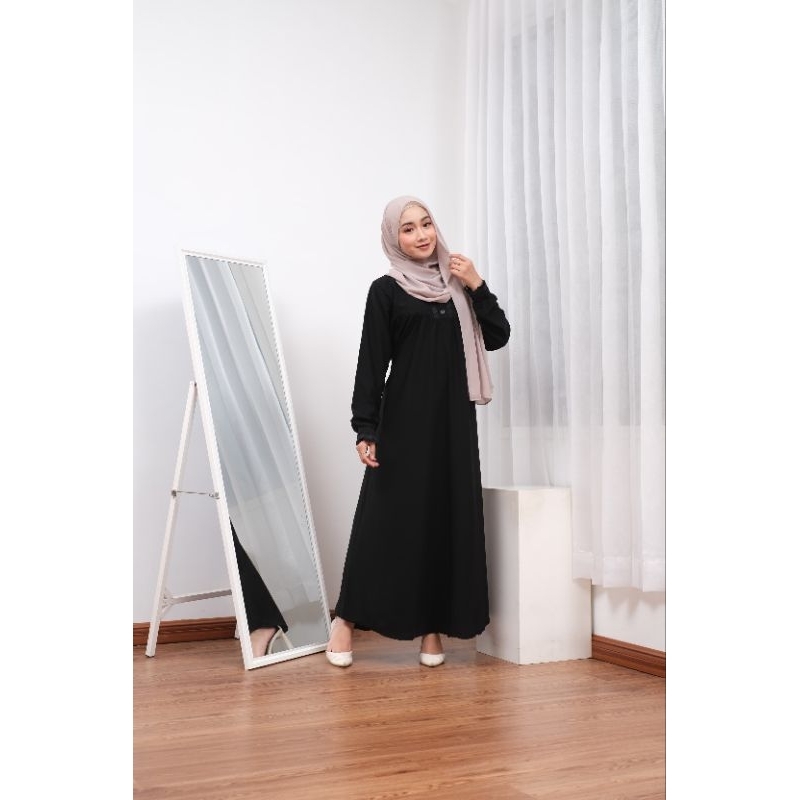 Jual ABAYA NAJMI GAMIS JETBLACK PREMIUM S-XXL RENDA GAMIS HITAM SYAR'I ...