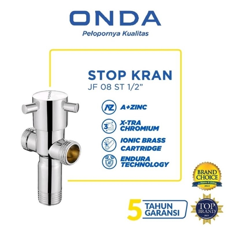 Jual ONDA Stop Kran Toilet / Jet Shower JF 08 ST 1/2 Inch | Shopee ...