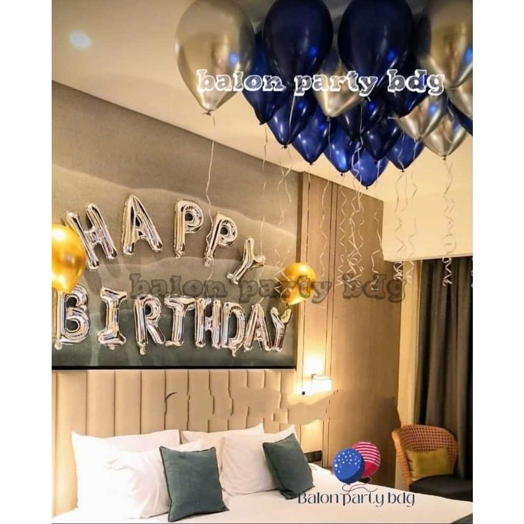 Jual BALON PARTY Paket Ulang Tahun Navy Silver / Dekorasi Balon Dewasa ...