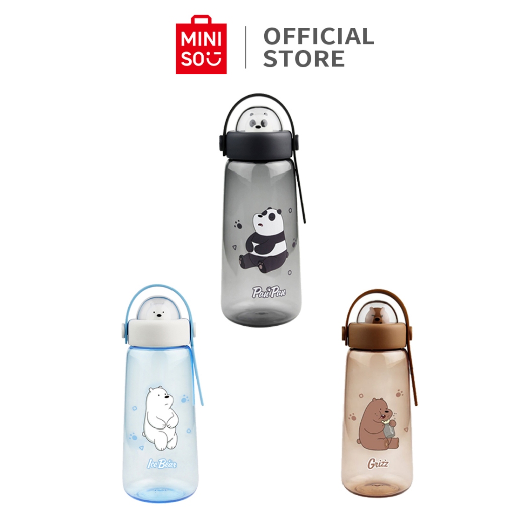Jual Miniso Bottle - We Bare Bears Collection Plastic Cool Water Bottle ...