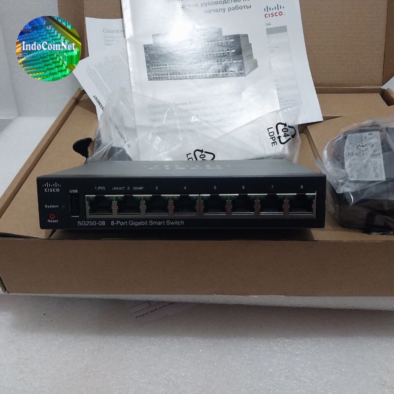 Jual Cisco SG250-08 8-Port Gigabit Smart Switch Cisco SG250 Series | Shopee Indonesia