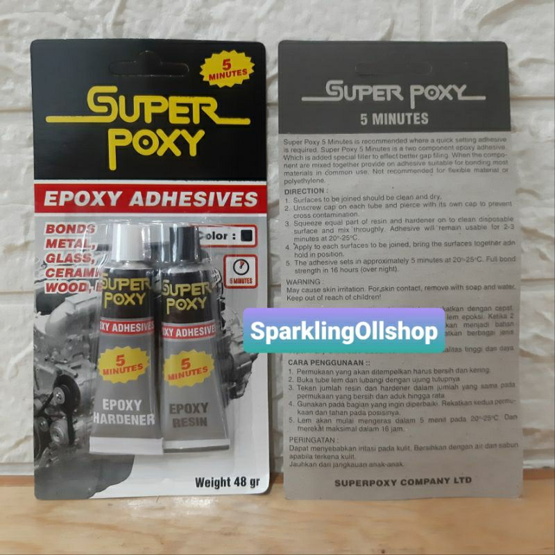 Jual Lem Besi / Plastik Steel Epoxy 5menit Super Poxy - 48gram | Shopee ...