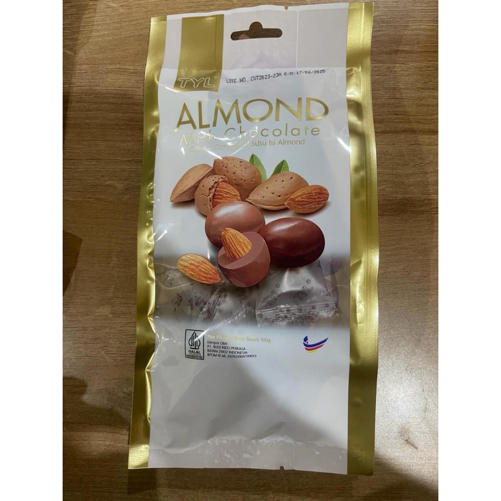 Jual TYL Almond Chocolate 100g TYL Coklat TYL Almond Bitter Sweet ...