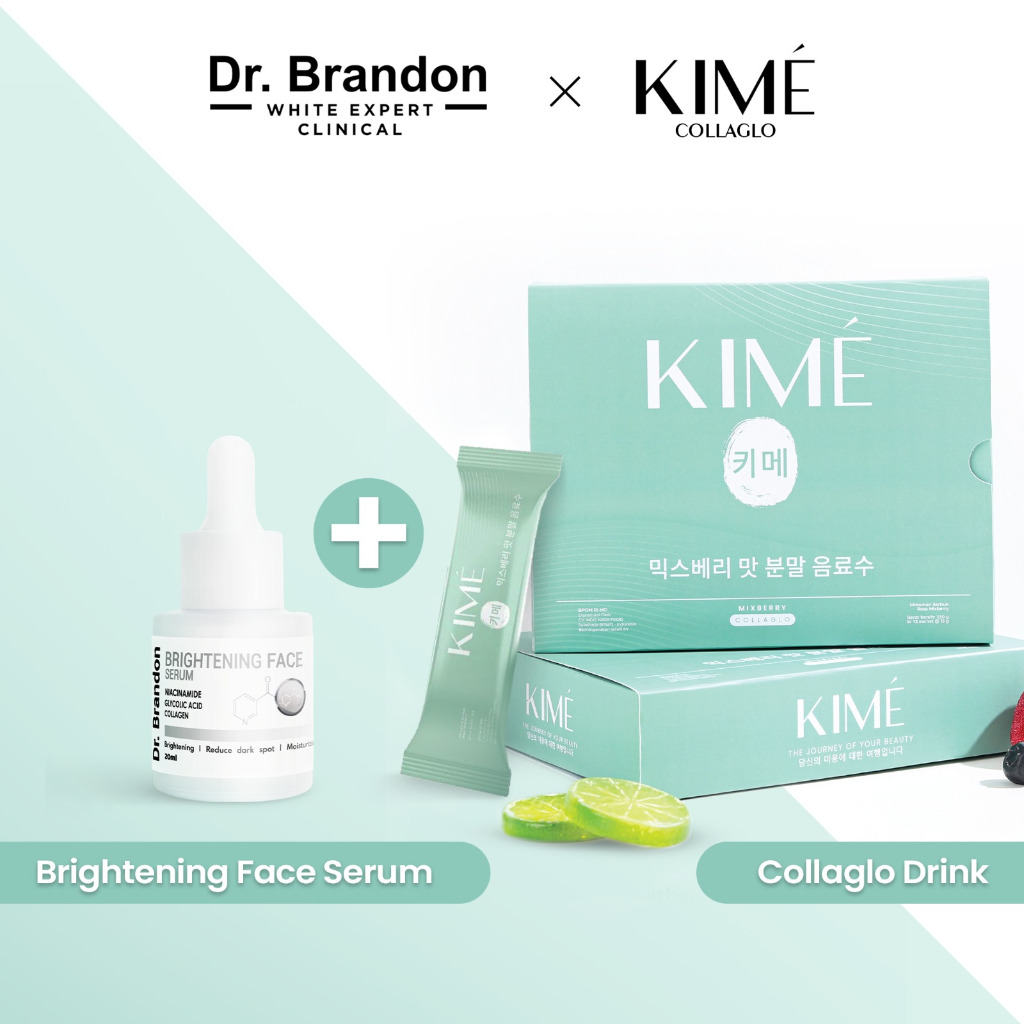 Jual Dr. Brandon Brightening Face Serum X Kime Collaglo Drink | Shopee ...
