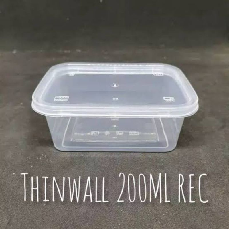 Jual (ISI 25PCS - REC200) Kotak Lunch Box Mini 200ml - Thinwall REC 200ml - Kotak Makan | Shopee ...