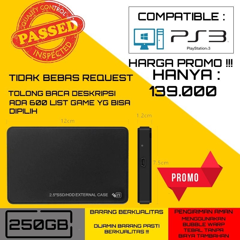 Jual HDD HARDISK EKSTERNAL EXTERNAL PS3 HDD 250/320/500/1TB PS3 CFW HEN MMCM | Shopee Indonesia