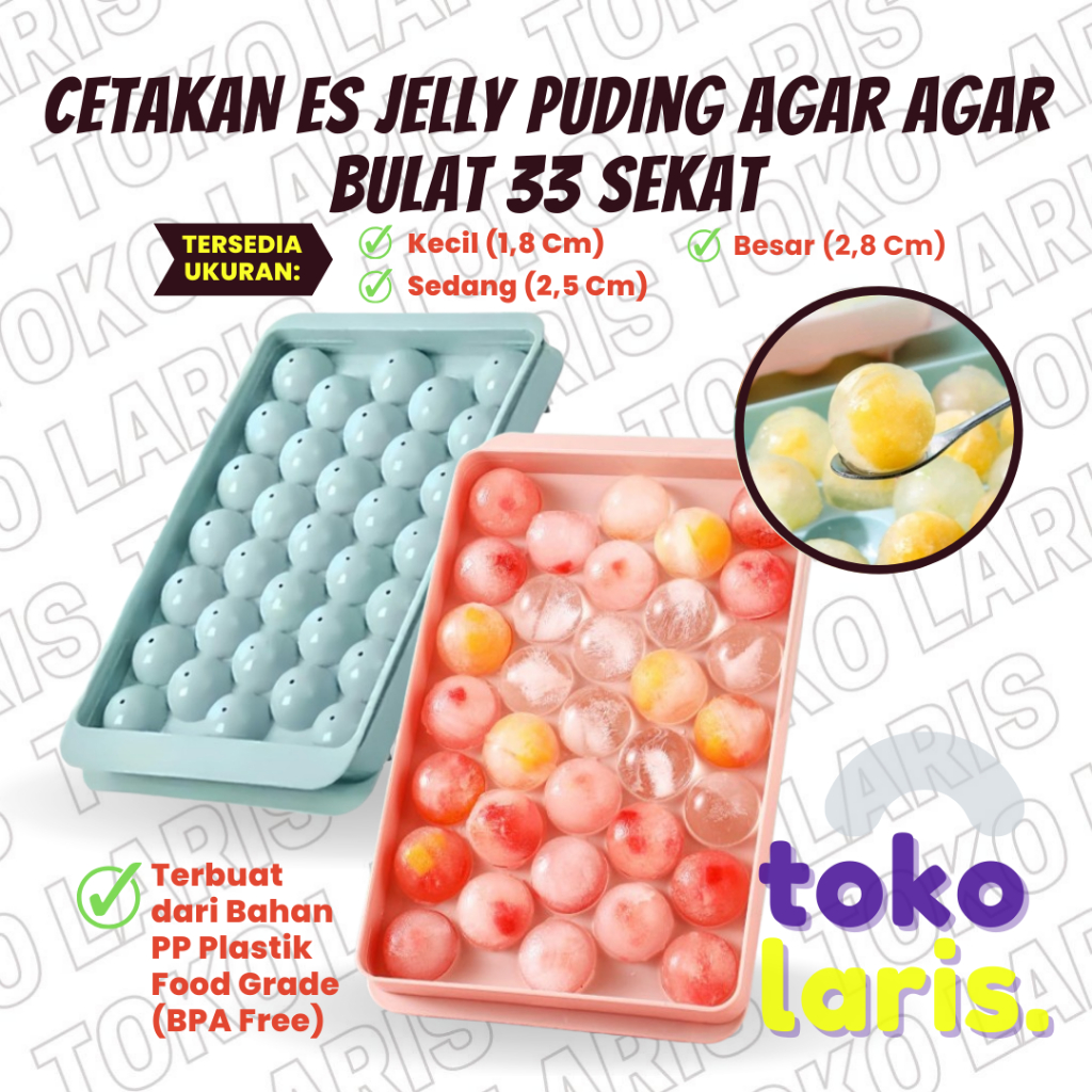 Jual CETAKAN ES BATU BULAT 33 SEKAT SLOT ALAT CETAK ES JELLY PUDDING ...