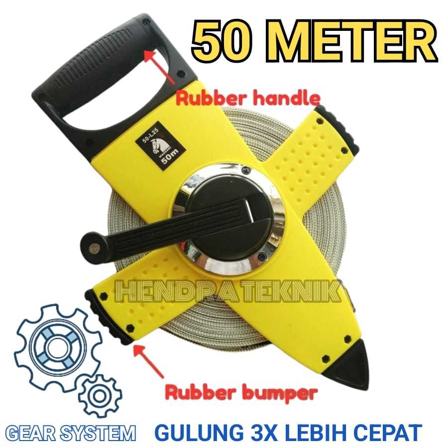 Jual METERAN FIBER MASSAKI 50M ROL METER TANCAP HD 165FEET METERAN ...