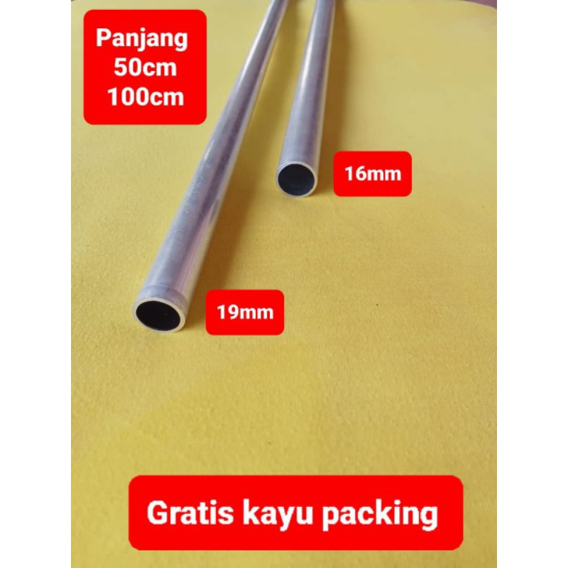 Jual Pipa Aluminium 16mm/19mm/panjang 50cm /100cm | Shopee Indonesia