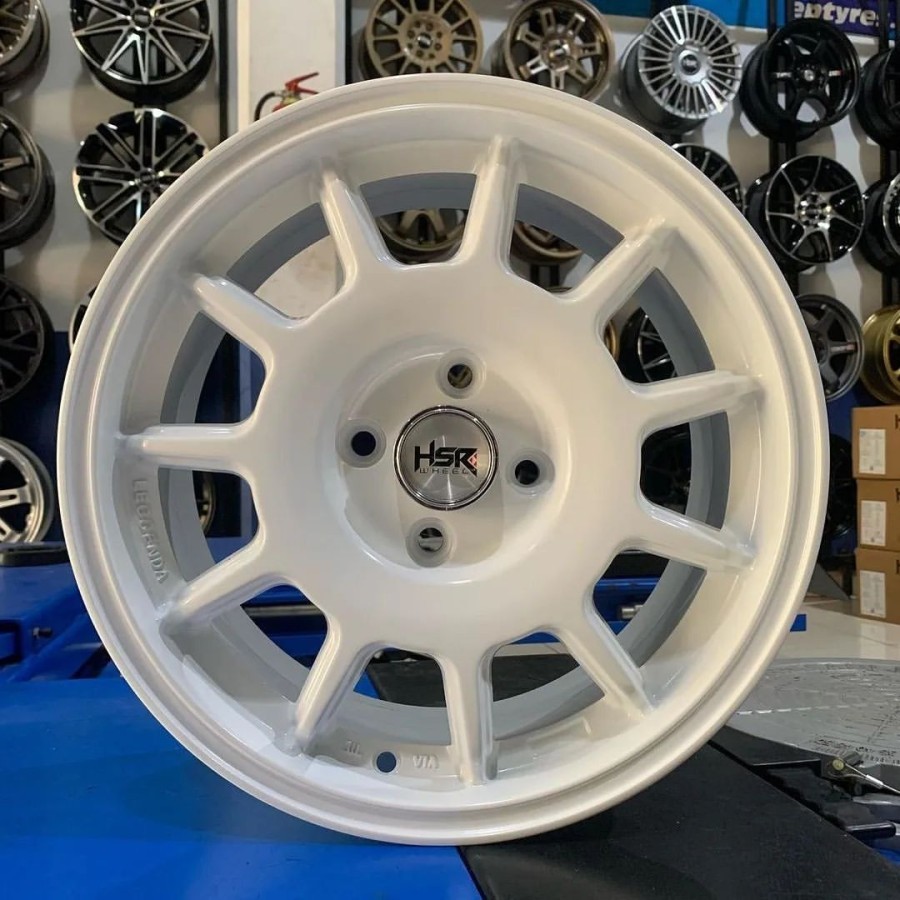 Jual VELG RALLY LOOK R15 HSR TOCHIGI BAUT 4X100 WARNA PUTIH VELG RACING R15 | Shopee Indonesia