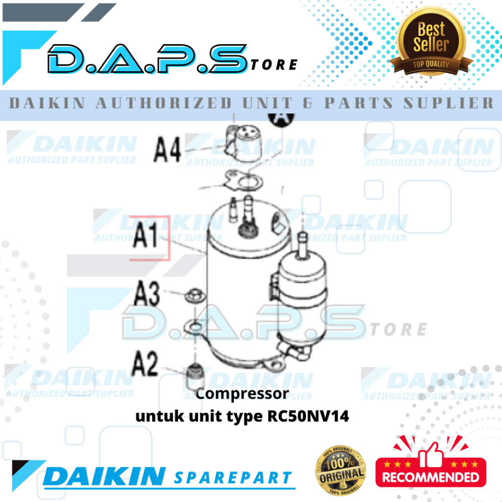 Jual Kompresor - Compressor AC DAIKIN Thailand 2 PK RC50NV14 | Shopee ...