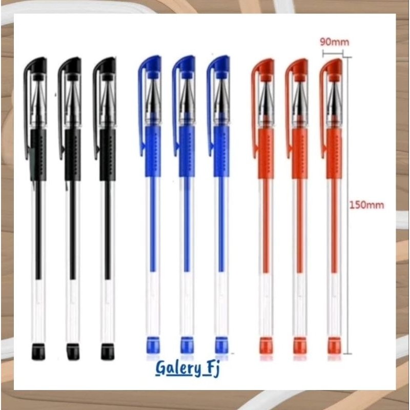 Jual PULPEN GEL SATUAN TINTA WARNA HITAM/BIRU/MERAH 0.5M | Shopee Indonesia