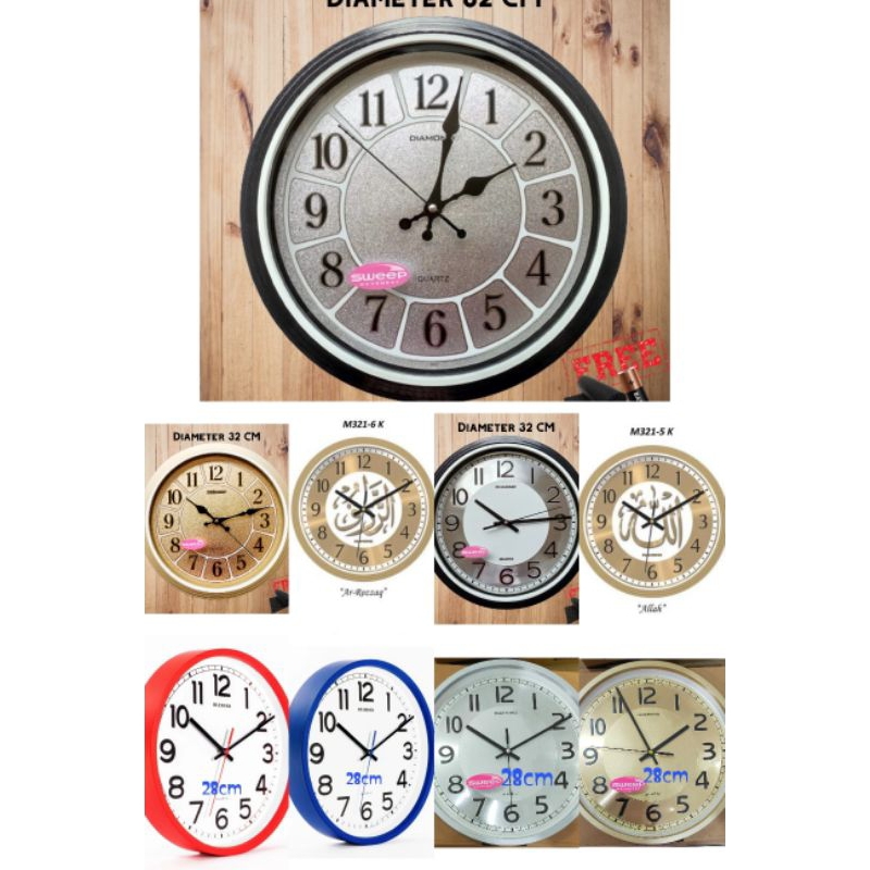 Jual Jam Dinding Diamond M321 dan 2712 Polos,kaligrafi,jalannya halus ...
