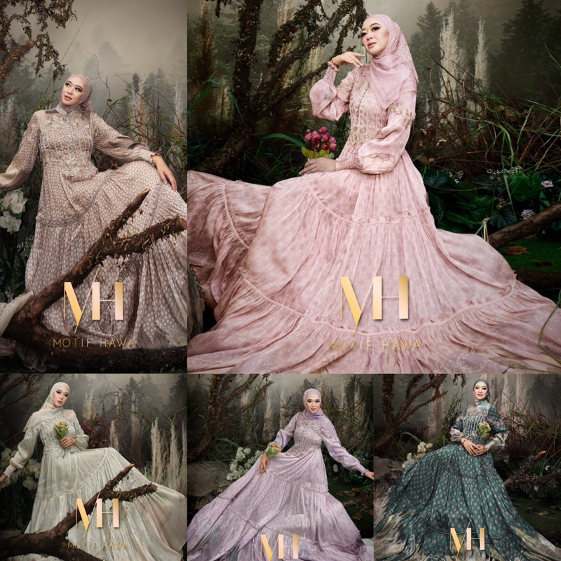 Jual [MOTIF HAWA] GAMIS SYARI TERBARU / DRESS SET ORIGINAL DiNE series ...