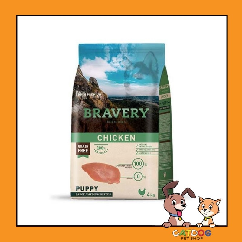 Jual Bravery Dog Large/Medium Breeds Puppy Chicken 4kg | Shopee Indonesia