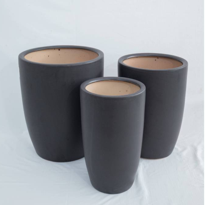 Jual Pot keramik pot bunga pot tanaman hias model bulat tinggi warna ...