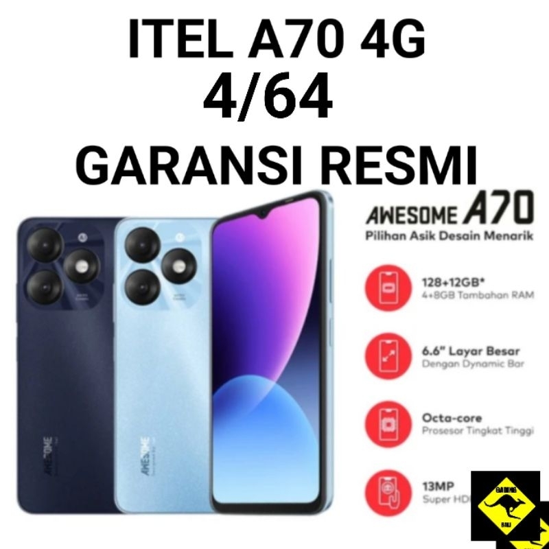 Jual ITEL A70 4G 4/64 Ram 4gb internal 64 Gb Garansi Resmi | Shopee ...