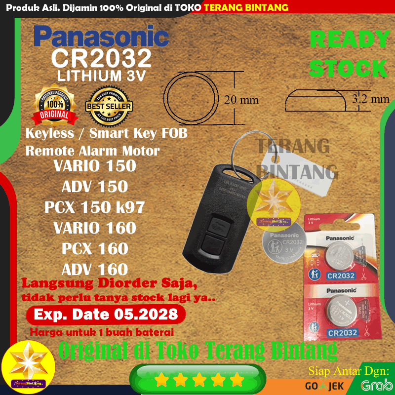 Jual Baterai Remote Remot ADV PCX VARIO 150 160 Baterei Batrai Batre ...