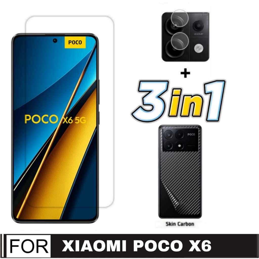 Jual Paket 3 in 1 Tempered Glass Xiaomi Poco X6 5G / Poco X6 Pro 5G ...