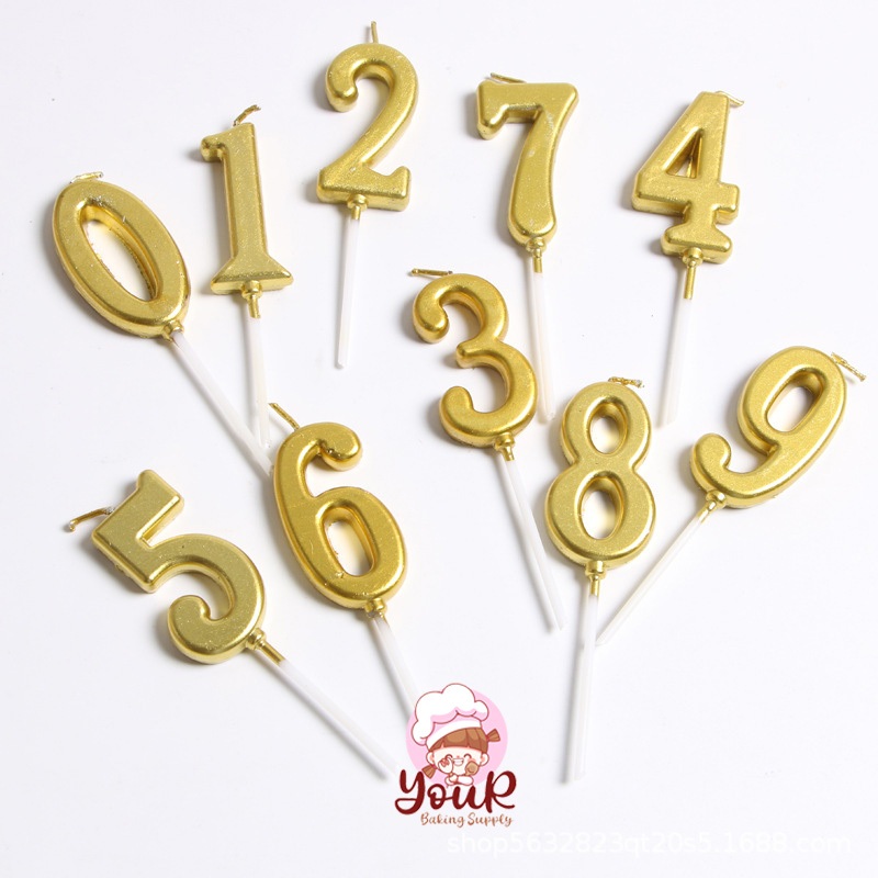 Jual Lilin Angka / Lilin Ulang Tahun Emas 1pcs / Topper Angka / Hiasan ...
