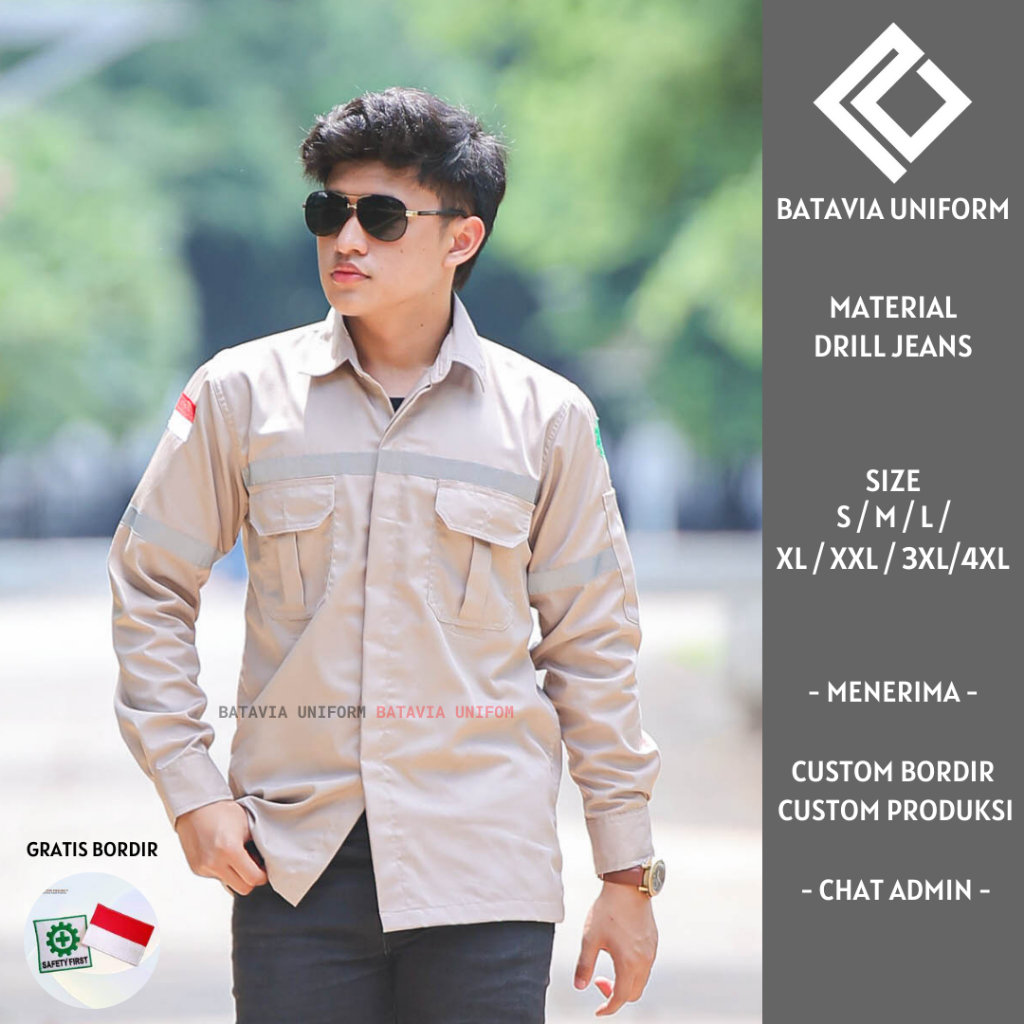 Jual Baju kemeja Kerja Wearpack Safety K3 Lengan Panjang Pria Wanita ...