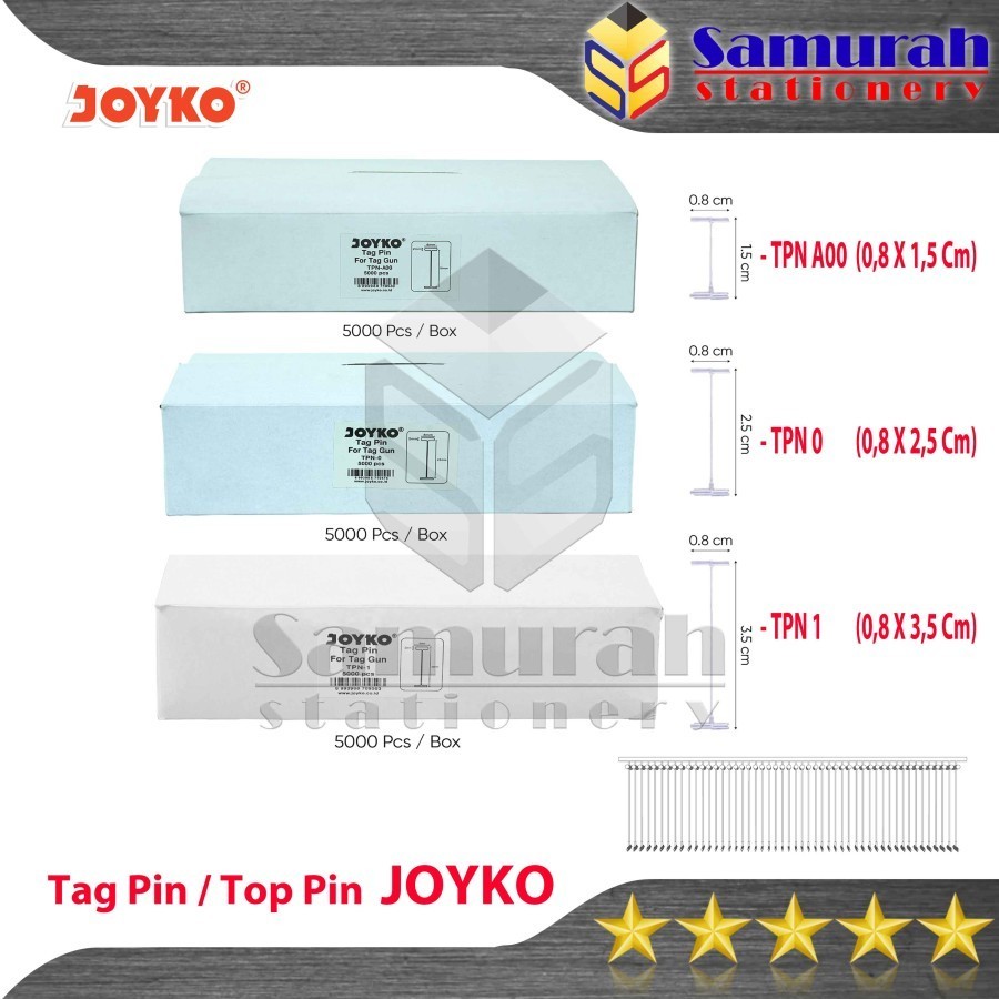 Jual Joyko TPN-1 Tag Pin 35mm Joyko - Top Pin - Isi Refill Tag Gun 5000 ...