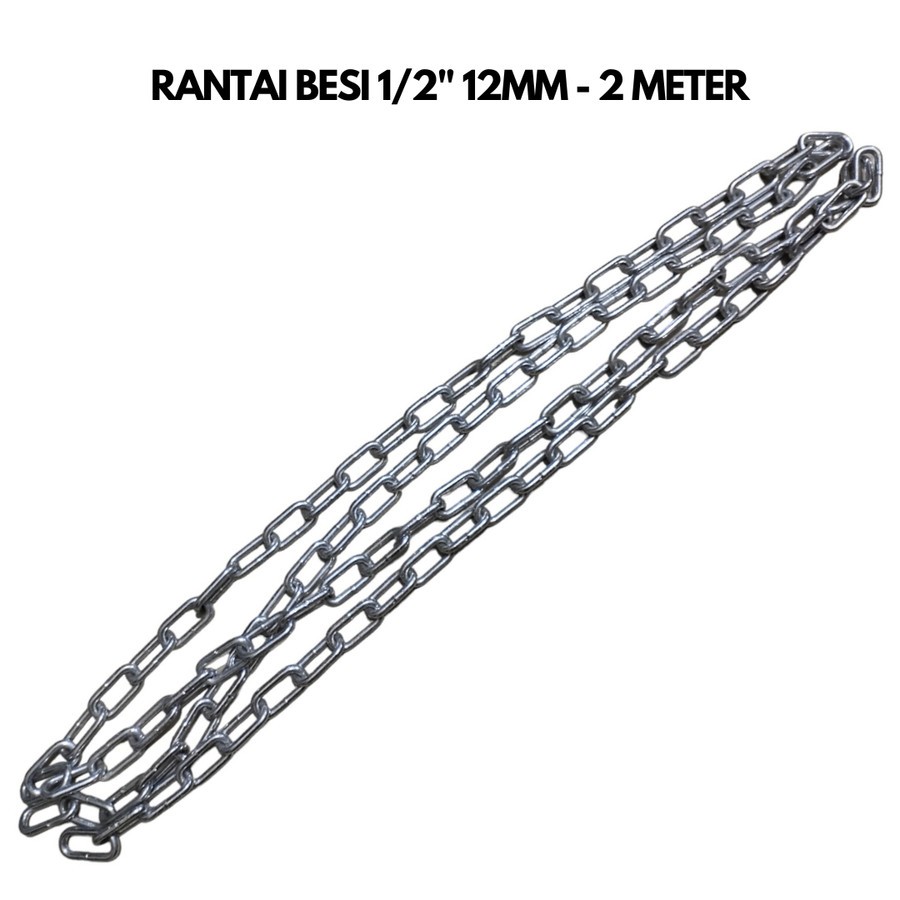 Jual MTG-2 METER Rantai Besi Galvanis 12mm Rantai Kapal Gembok Pagar 1/ ...
