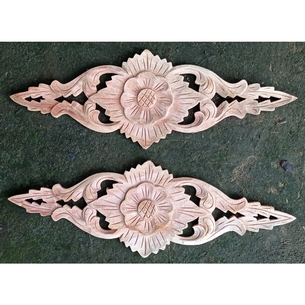 Jual Ornamen Ukir Tempel Jepara Motif Mawar untuk hiasan lemari pintu ...