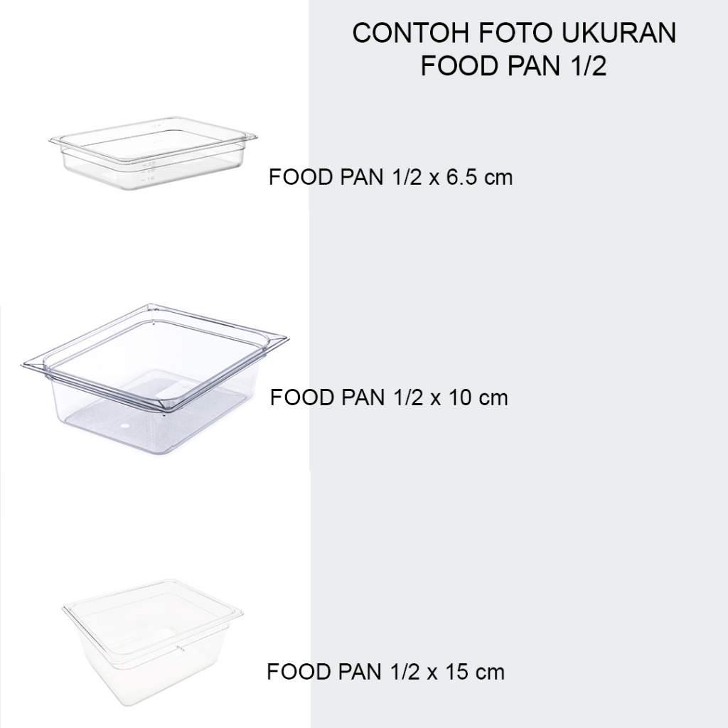 Jual Food Pan Polycarbonate Ukuran ( 1/4 | 1/6 | 1/9 / Ukuran 6.5 / 10 ...