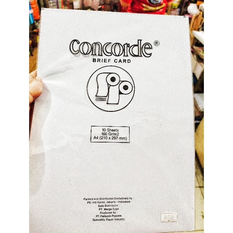 Jual Kertas Concorde A4 160gr isi 10 sheets | Shopee Indonesia