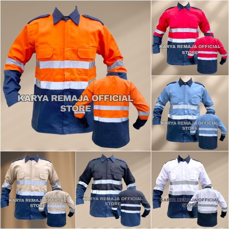 Jual Kemeja Panjang Kombinasi double skotlet wearpack Lapangan Kemeja ...