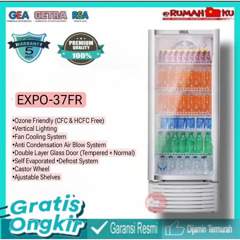 Jual SHOWCASE GEA EXPO 37FR / EXPO37FR 5 Rak 290 Liter Display Cooler ...