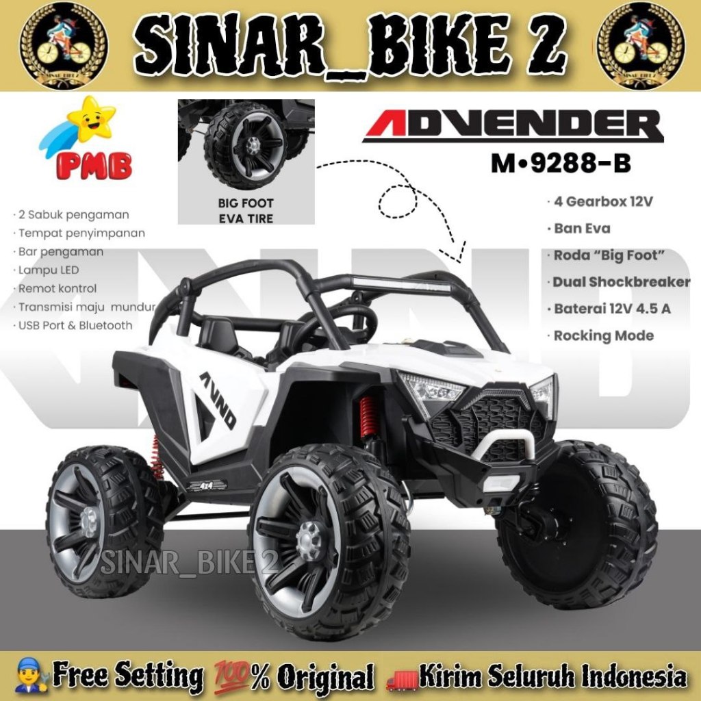 Jual Mobil Mobilan Aki Anak PMB M9288-B ADVENDER 4 Gear Box Ban Eva ...